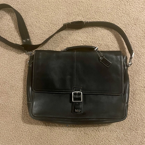Coach | Bags | Coach Black Leather Briefcase | Poshmark